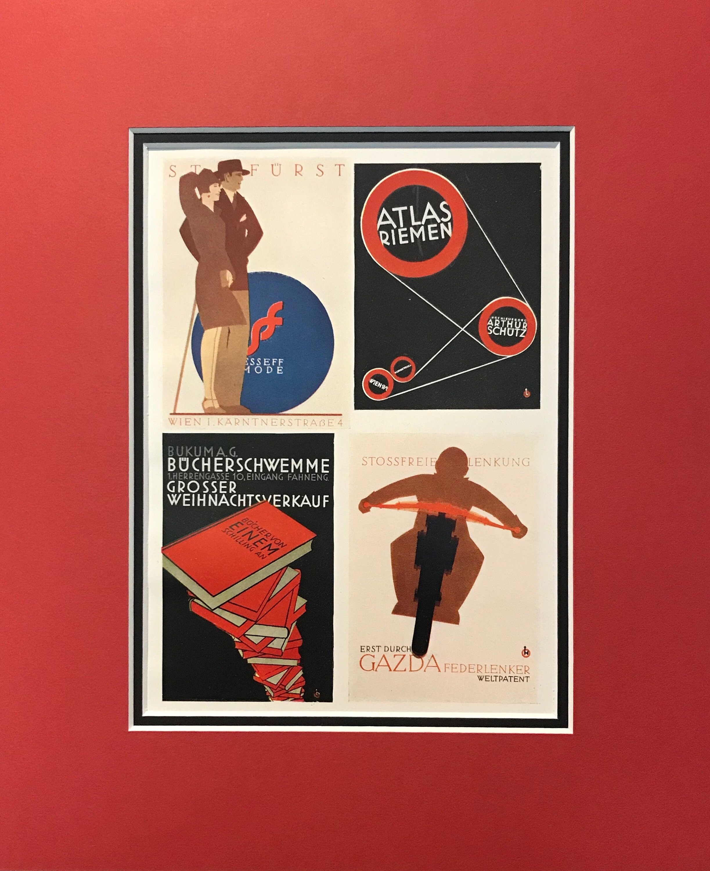 1920s Vintage British Art Deco - Mini Poster, Atlas Riemen, Gazda ...