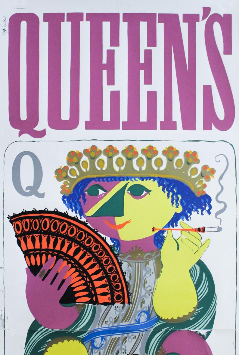 1950's Danish Screenprint Poster, Queen's (playing Cards) 2 Sheet ...