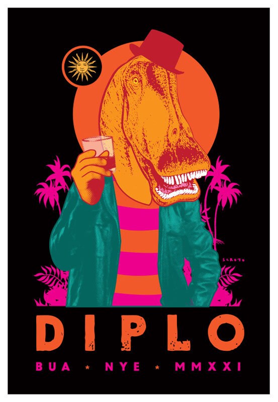 2021 American Concert Poster - Diplo at Belly up (dinosaur Without ...