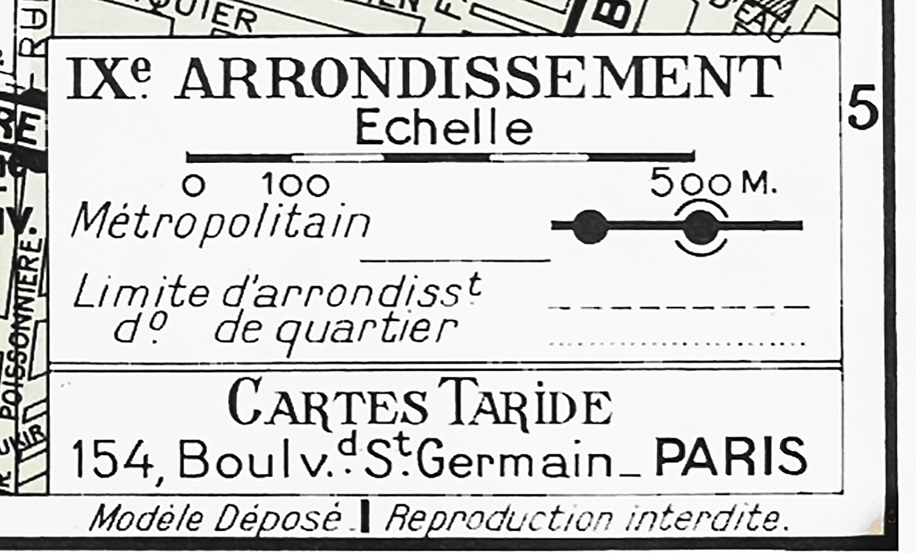 1959 Original Cartes Tarides Map of Paris, IX Arrondissement - Etsy