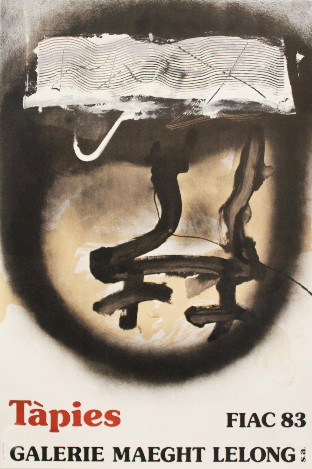 1983 French Exhibition Poster, Tàpies - Galerie Maeght Lelong Paris ...