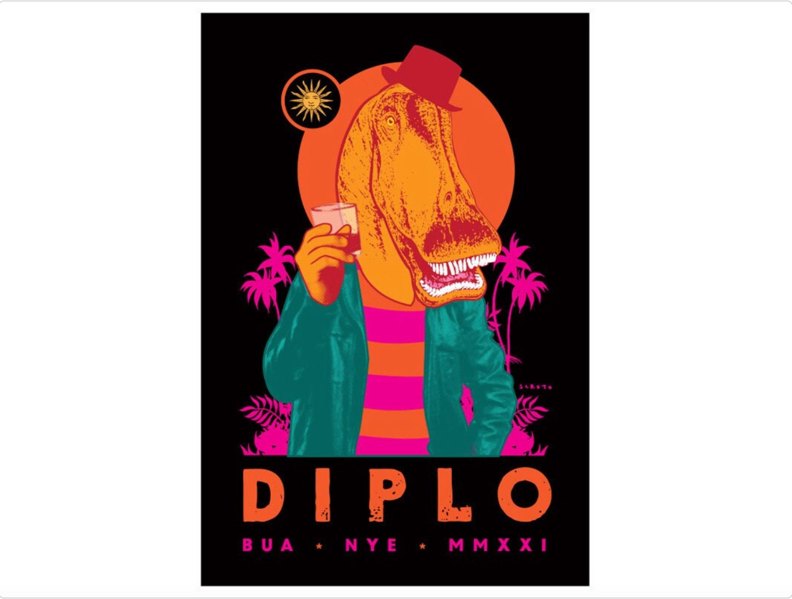2021 American Concert Poster - Diplo at Belly up (dinosaur Without ...