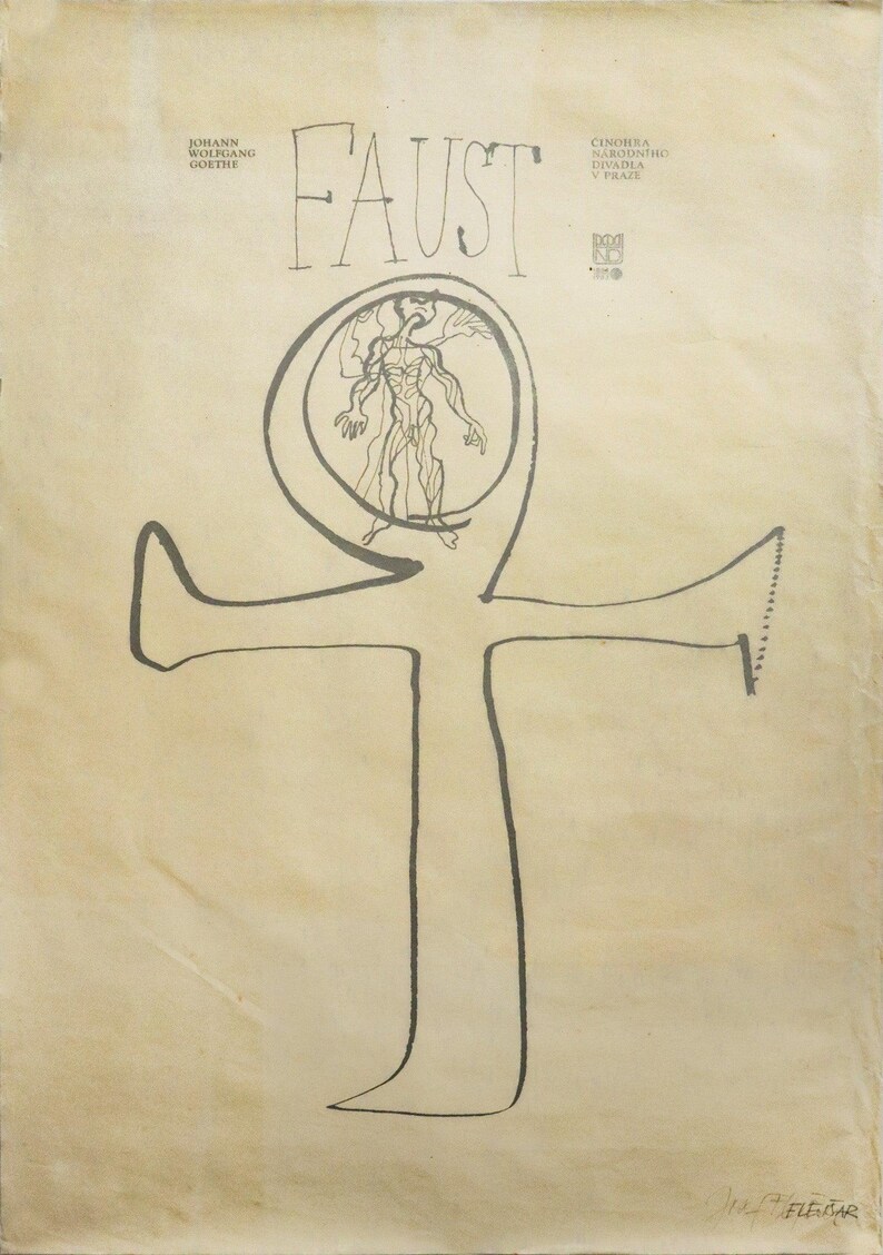 1981 Czech Theatre Poster, "faust" at the National Theatre (josef ...