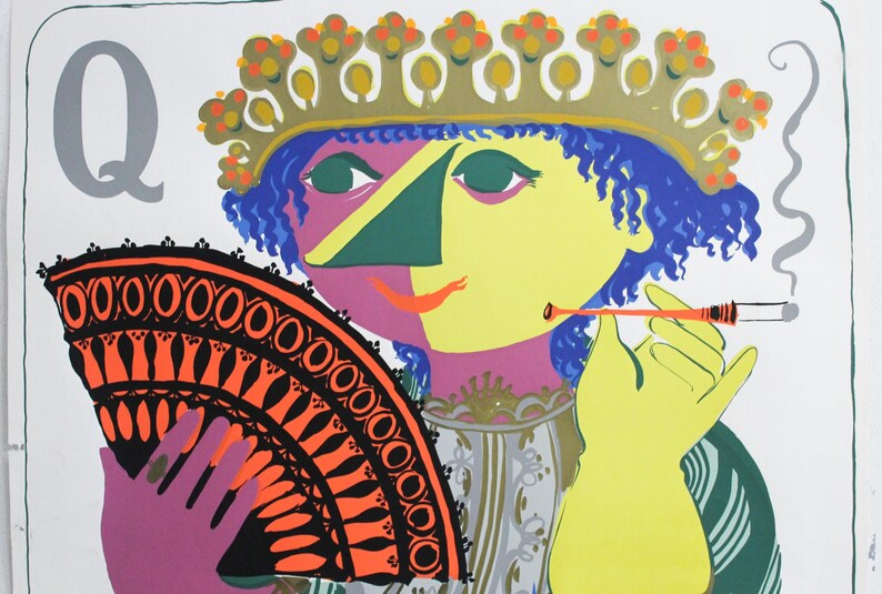 1950's Danish Screenprint Poster, Queen's (playing Cards) 2 Sheet ...