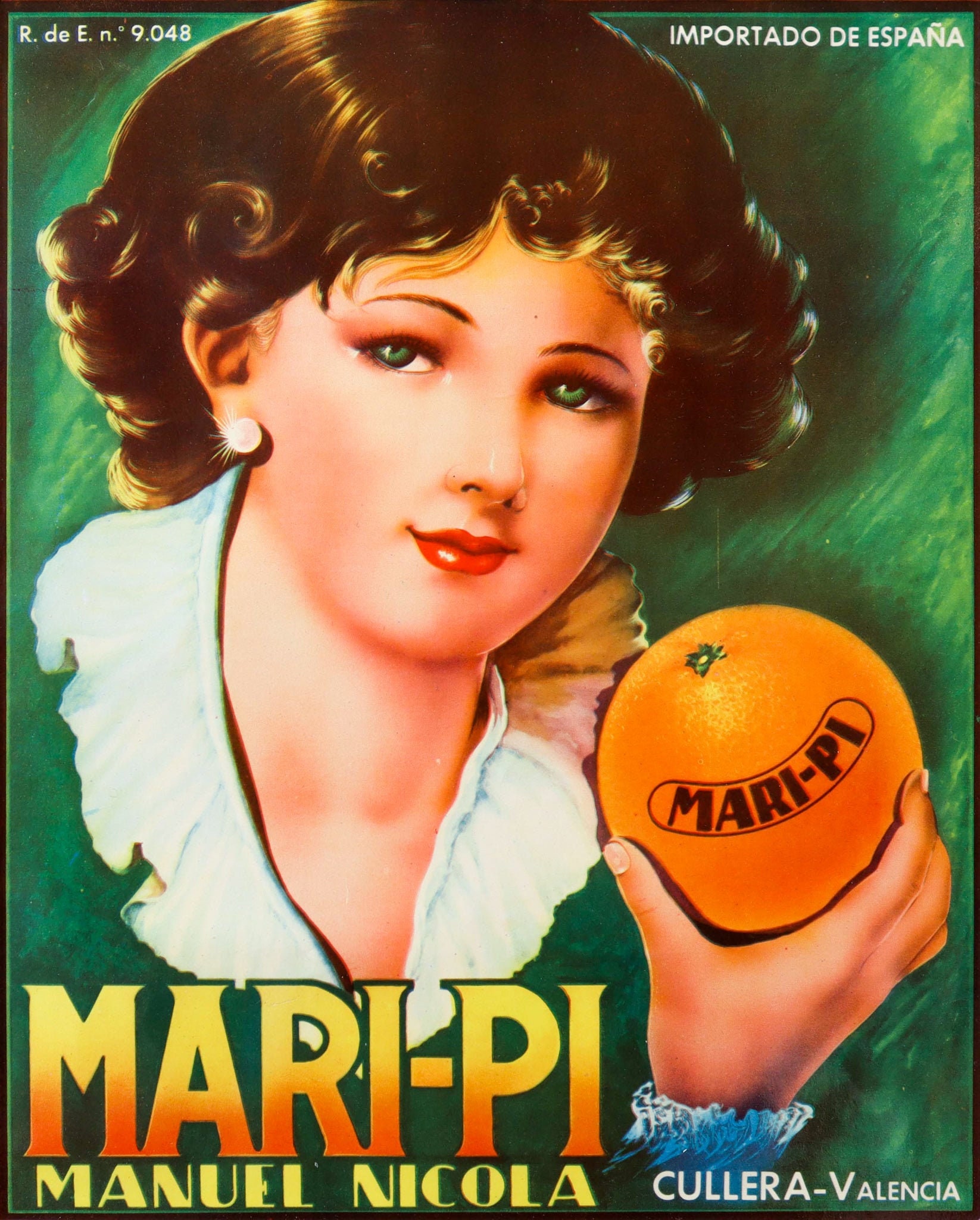 1930 - 1940 Original Vintage Spanish Label, Mari-pi, Mauel Nicola ...