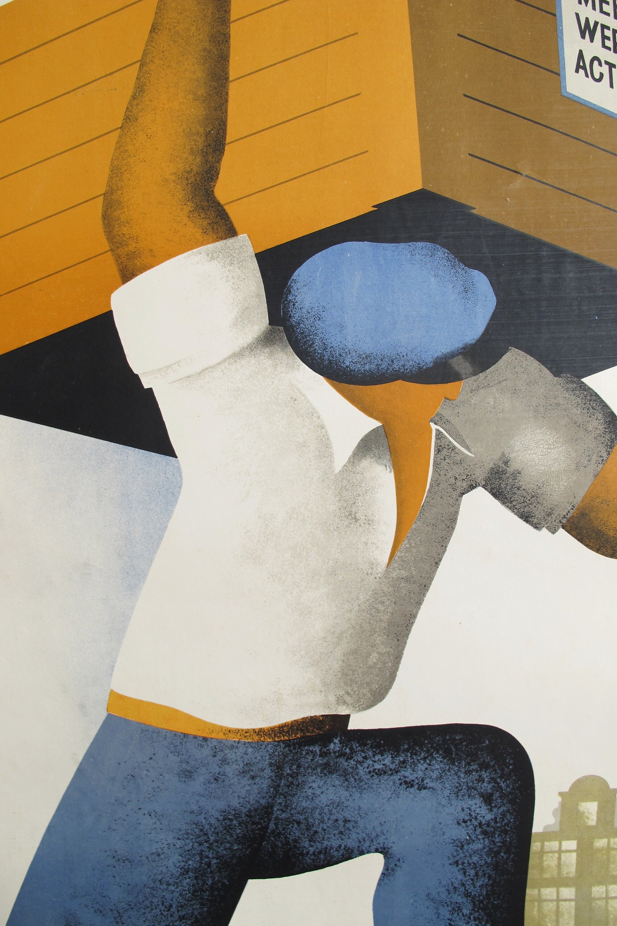 1936 Original Dutch Art Deco Poster - "Sterk Door Werk" sold by Fitting ...