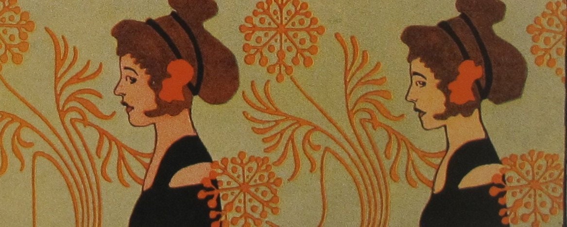 1902 Original German Poster, Das Weib Im Modernen Ornament, Plate 16 ...