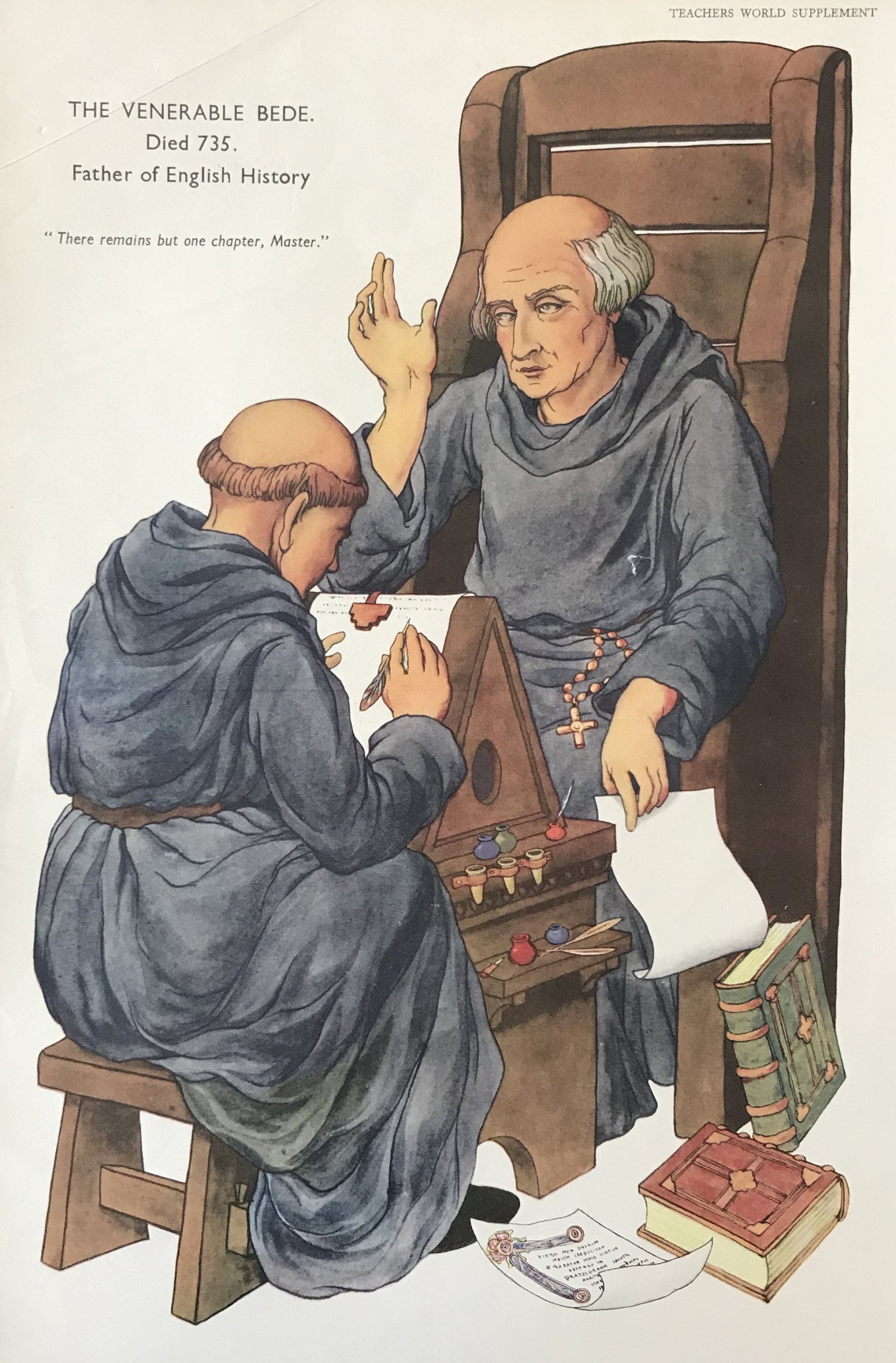 1920s British Historical Teaching Posters, Set of 5 (Julius Caesar, Captain Scott, Harold ...