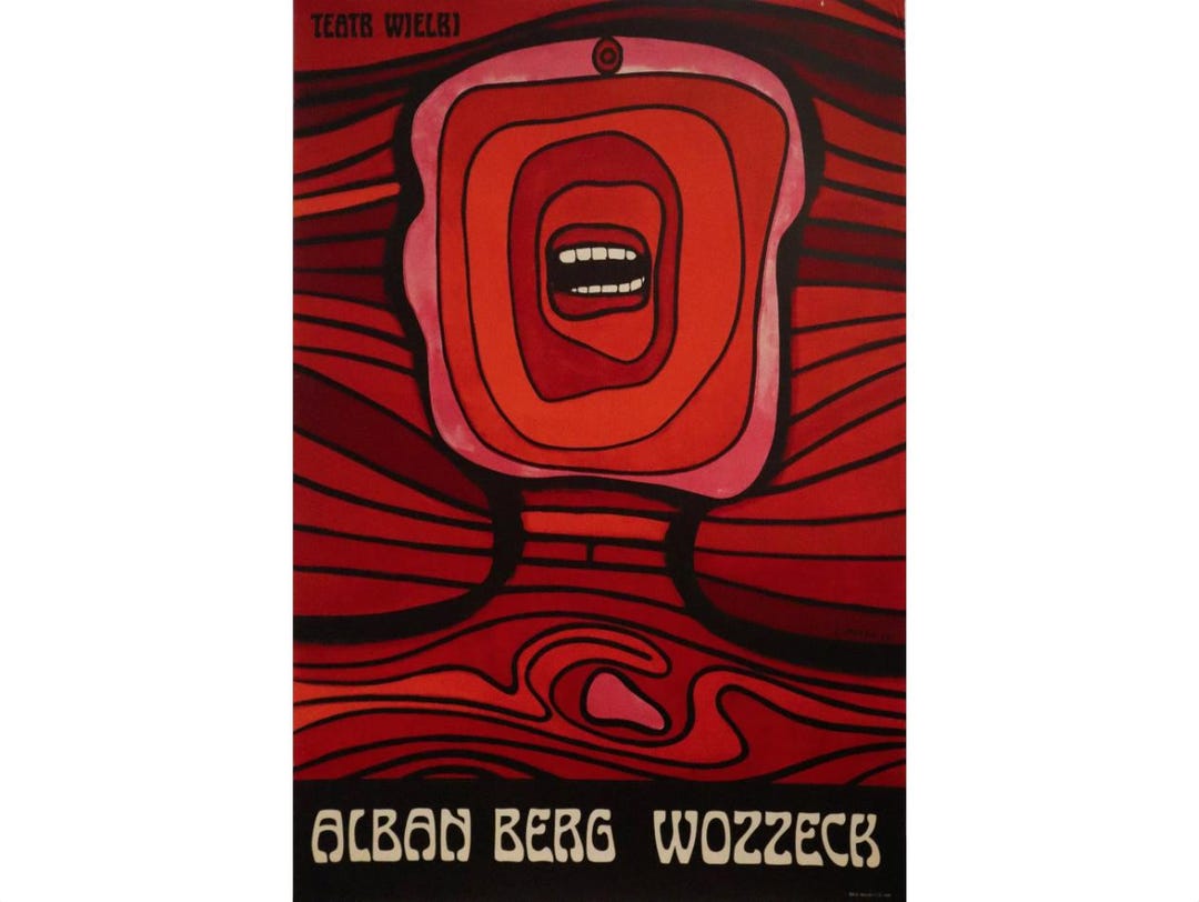 1964 Vintage Polish Opera Poster, Alban Berg's Wozzeck at Teatr Wielki ...
