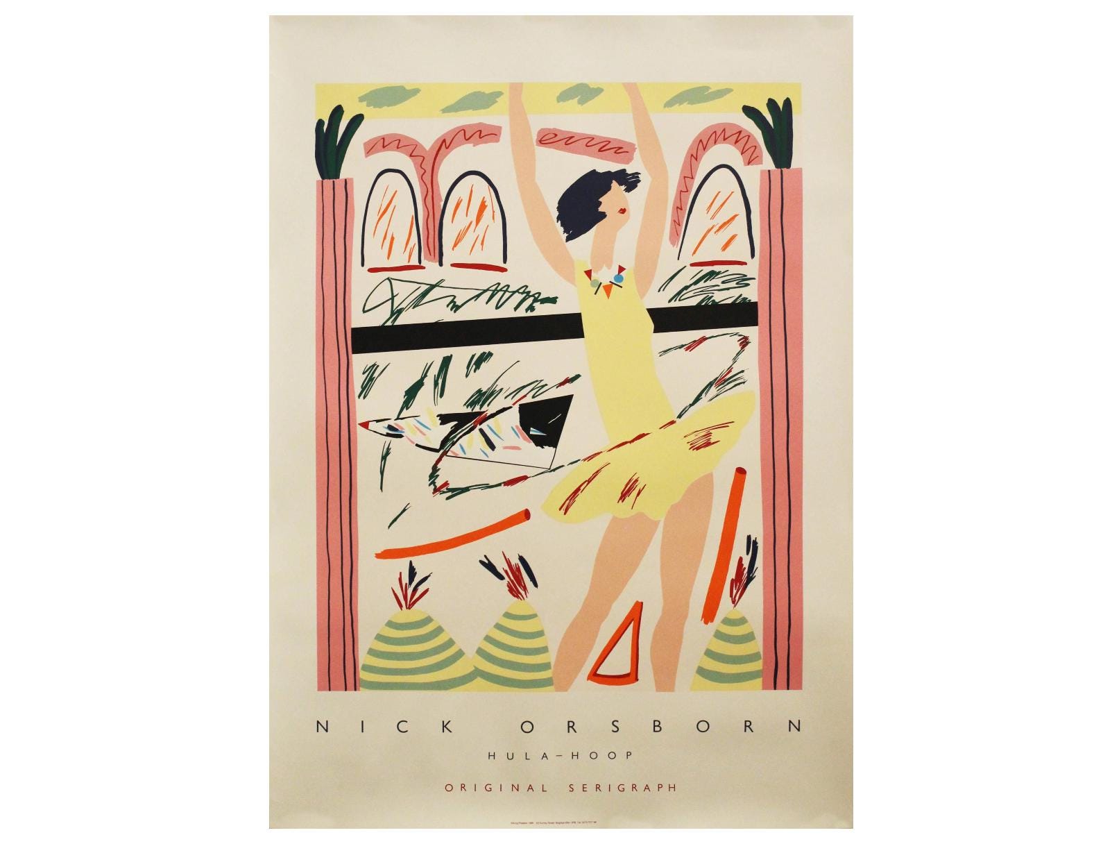 1985 American Vintage Fine Arts Poster, Hula-hoop by Nick Orsborn - Etsy