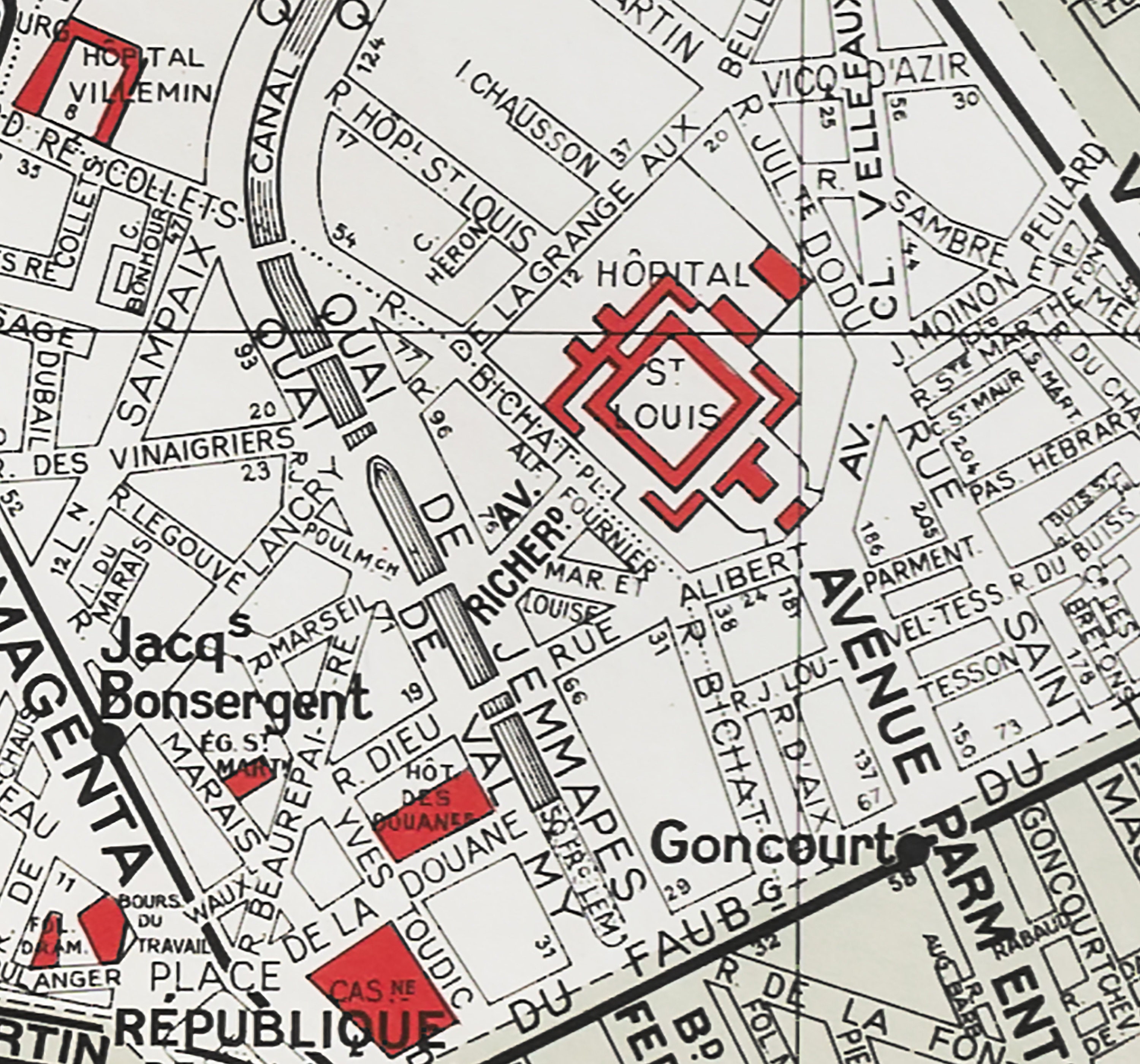 1959 Original Cartes Tarides Map of Paris, X Arrondissement - Etsy