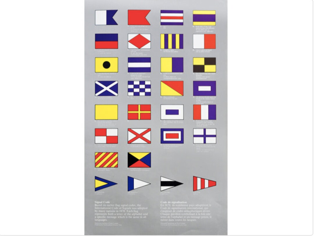 2000c Canadian Shipping Poster, Naval Signal Code, Illustration by ...