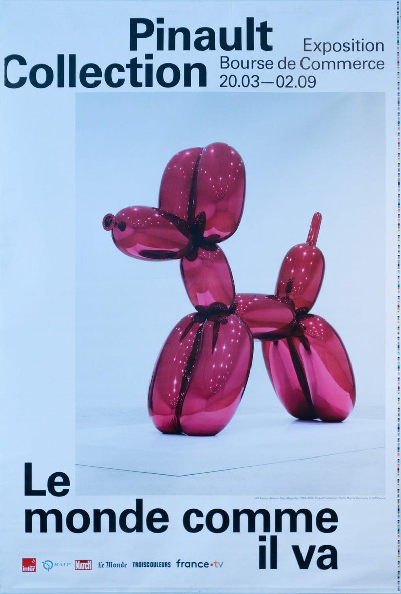 2024 French Exhibition Poster , Jeff Koons, Pinault Collection ...
