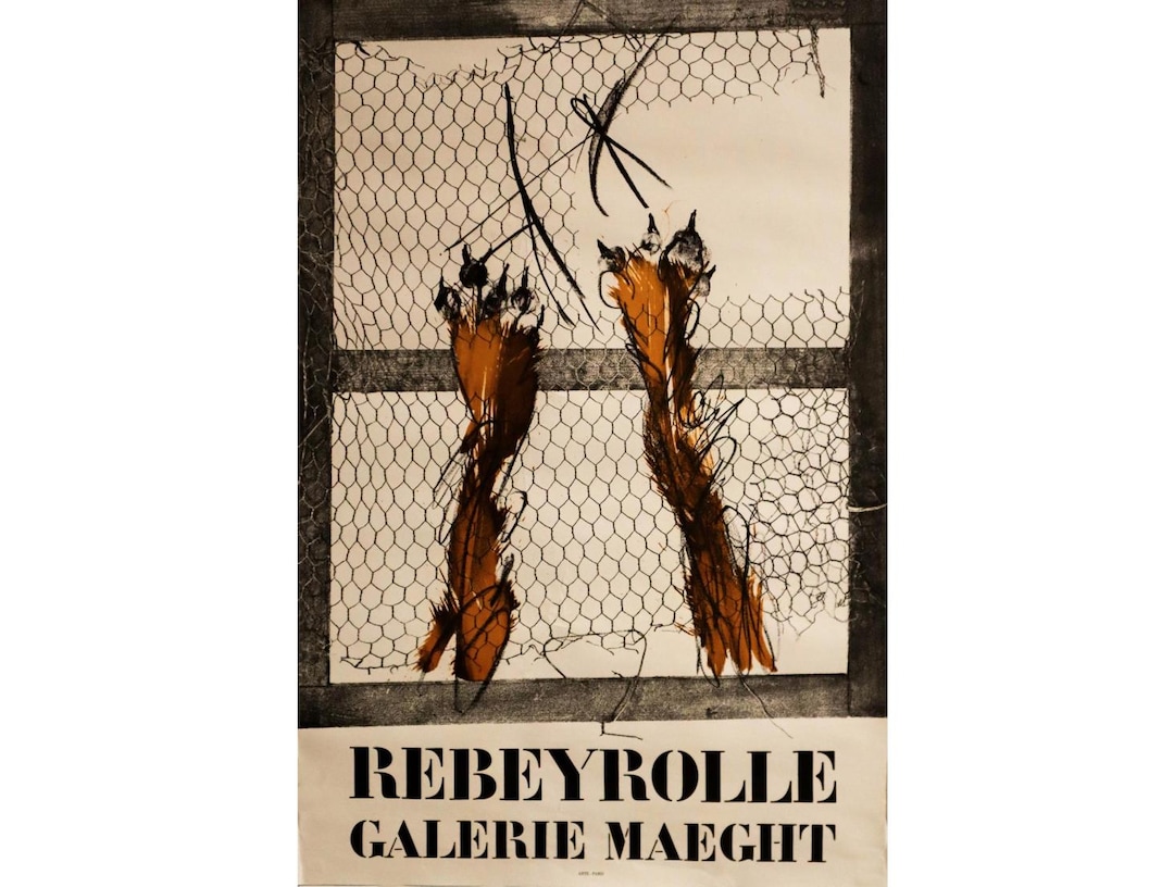 1973 French Exhibition Poster, Rebeyrolle at Galerie Maeght - Etsy