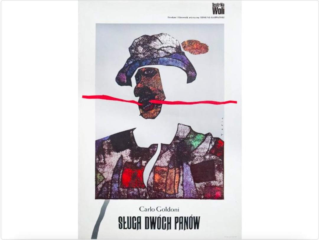 1980s Polish Theatre Poster - Sluga Dwoch Panow (the Servant of Two ...