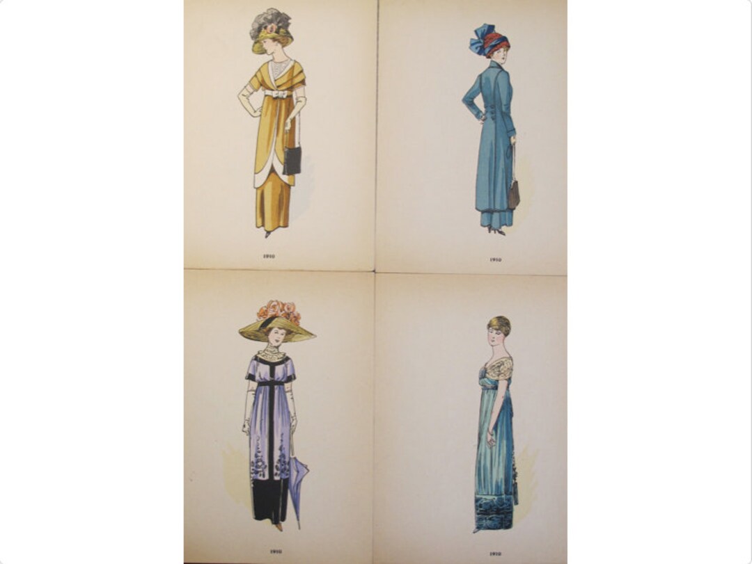 1910 La Mode Feminine, Parisian Ladies Fashion (set of 4) - Etsy