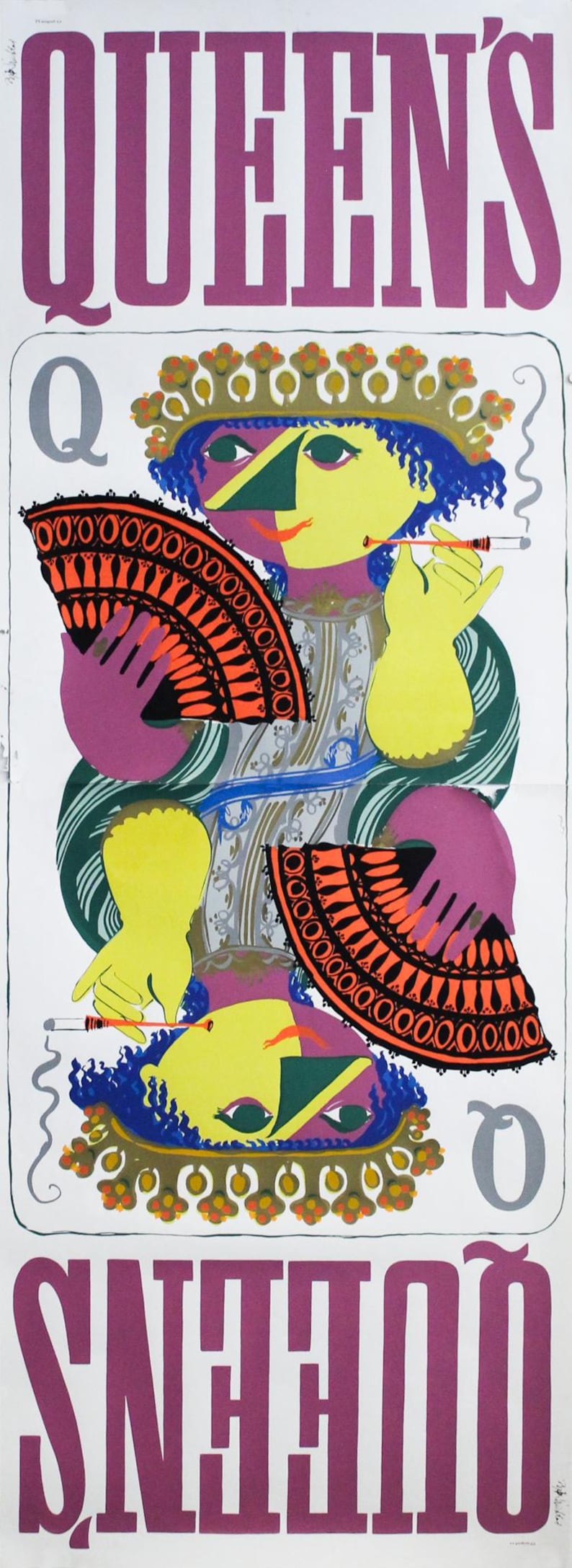 1950's Danish Screenprint Poster, Queen's (playing Cards) 2 Sheet ...
