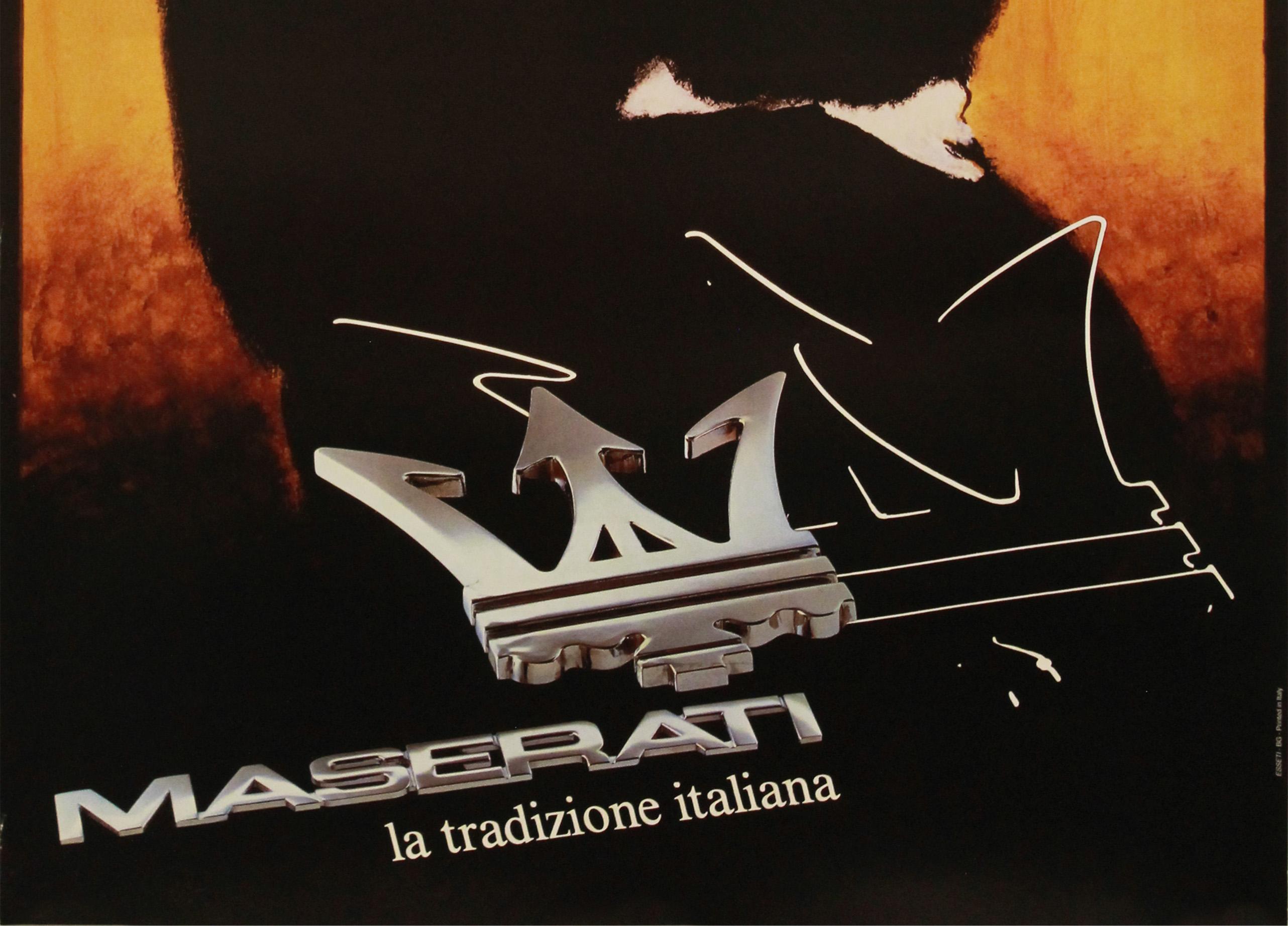 1985 Italian Car Advertising Poster, Maserati, La Tradizione Italiana ...