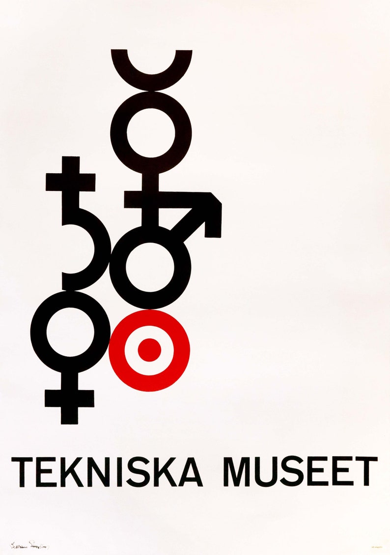 1990s Swedish Exhibition Poster, Tekniska Museet (museum of Technology ...