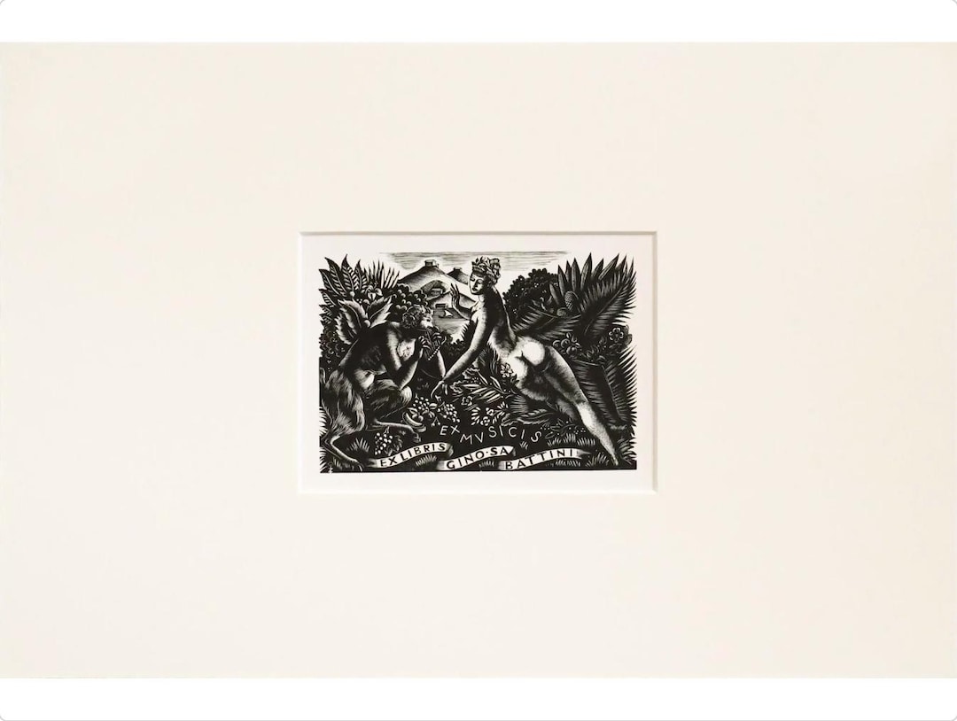 1930's Italian Engraving Bookplate (ex Libris), Ex Musicis (matted) - Etsy