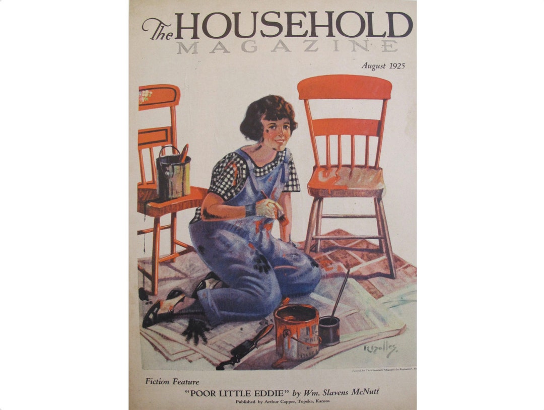 1925 the Household Magazine Original Vintage Cover, August Fiction ...