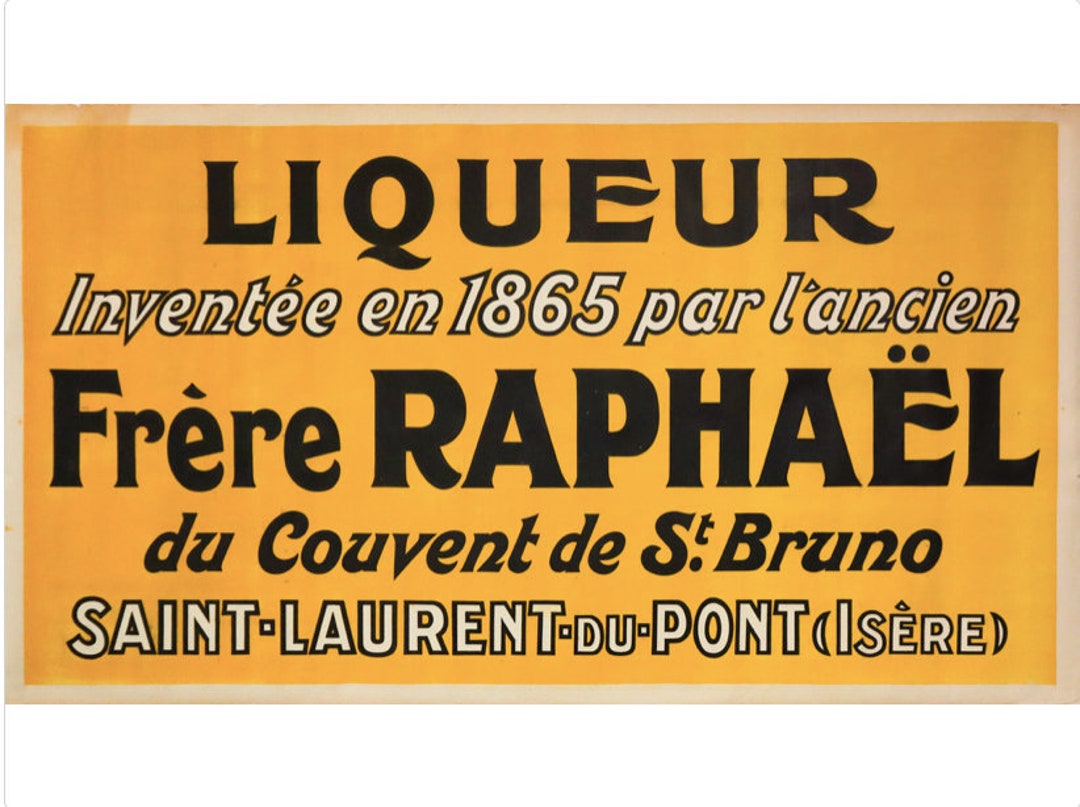 1900's French Alcohol Poster, Liqueur Frère Raphael (horizontal Panel ...