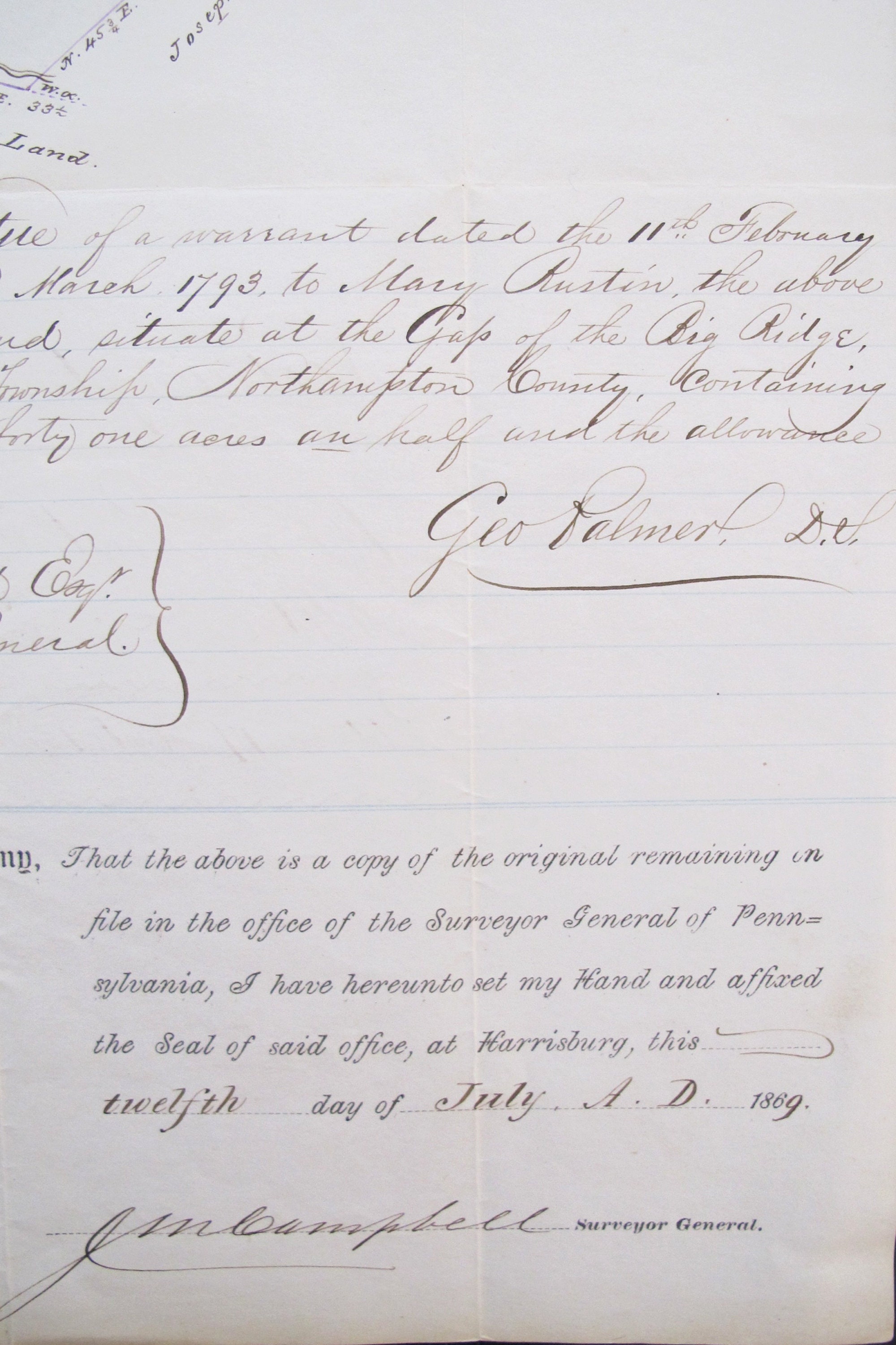 1869 Antique American Land Deeds (set 6) sold by Brendan Byrne | SKU ...