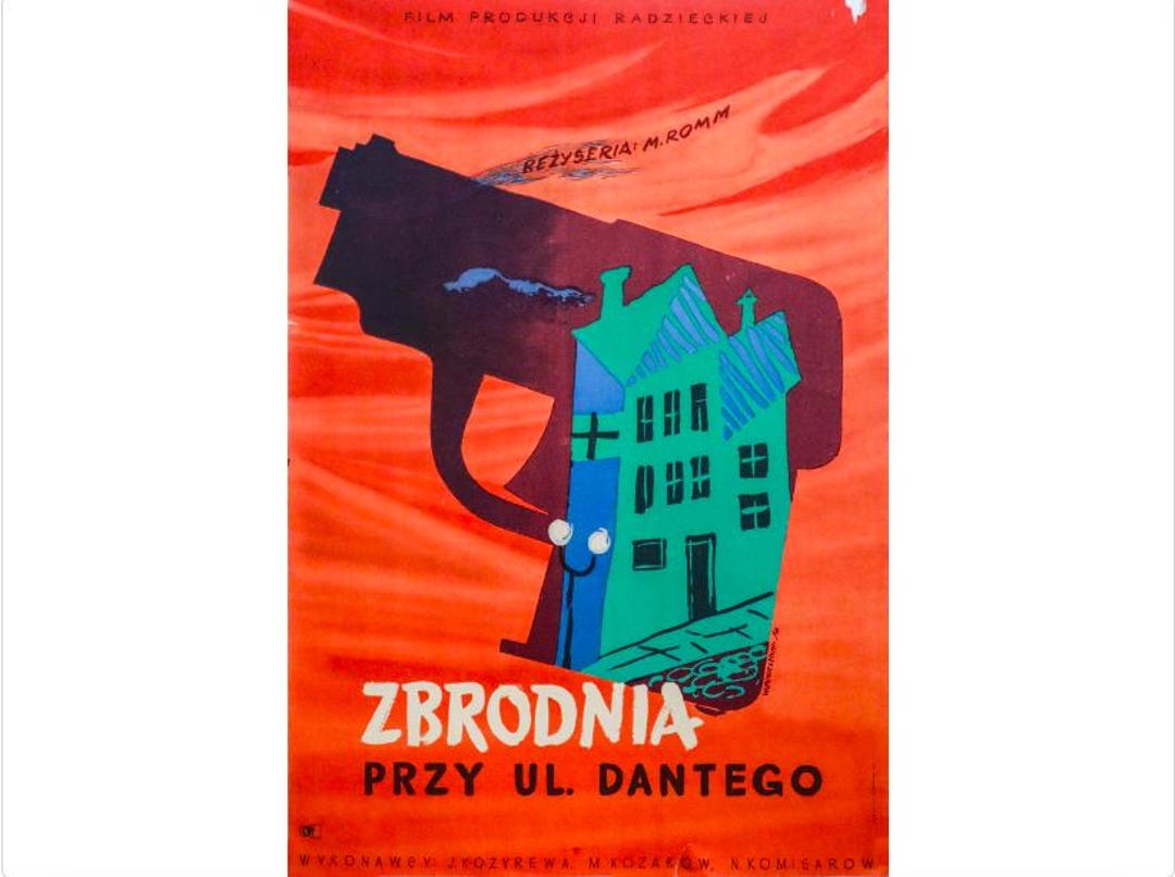 1956 Polish Movie Poster, "zbrodnia Przy Ul Dantego" (murder on Dante ...