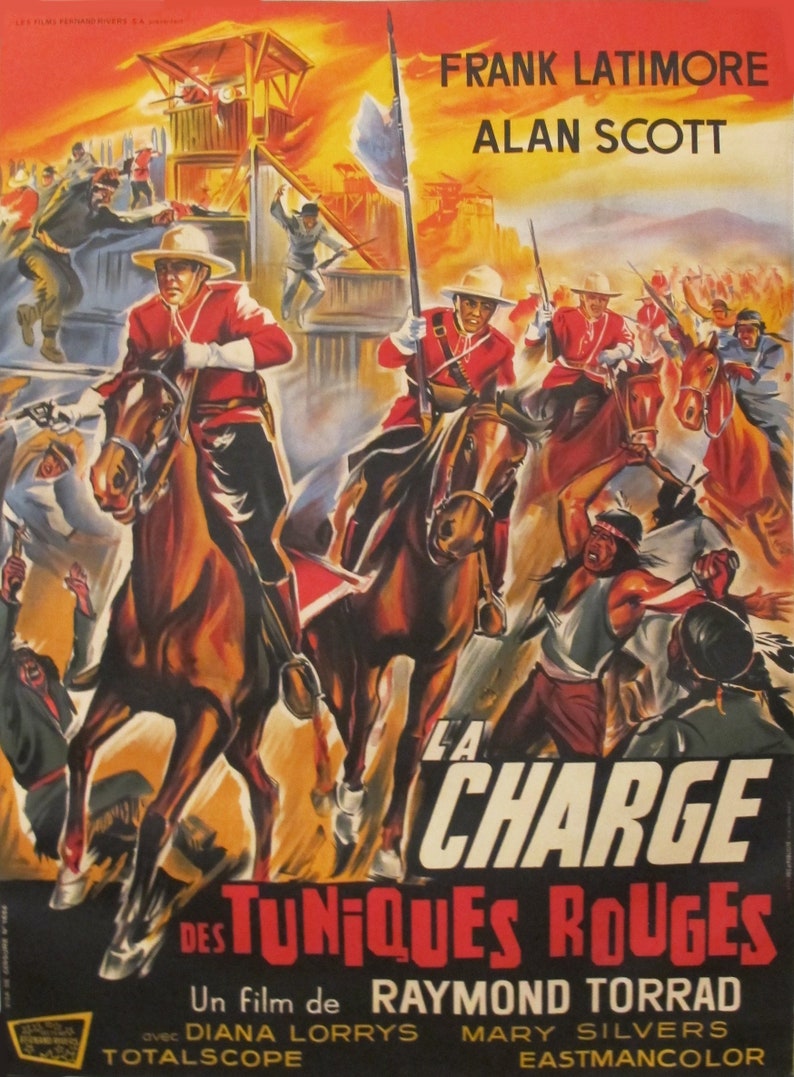 1964 Vintage Movie Poster - Charge Des Tuniques Rouges - Etsy