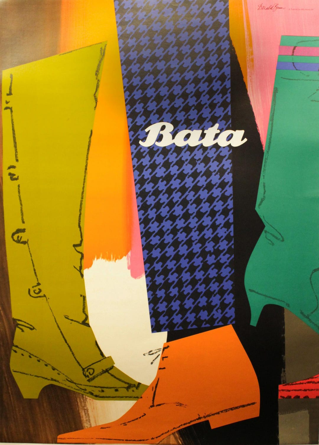 1964 Vintage Swiss Advertisement Poster, Bata Shoes by Donald Brun ...