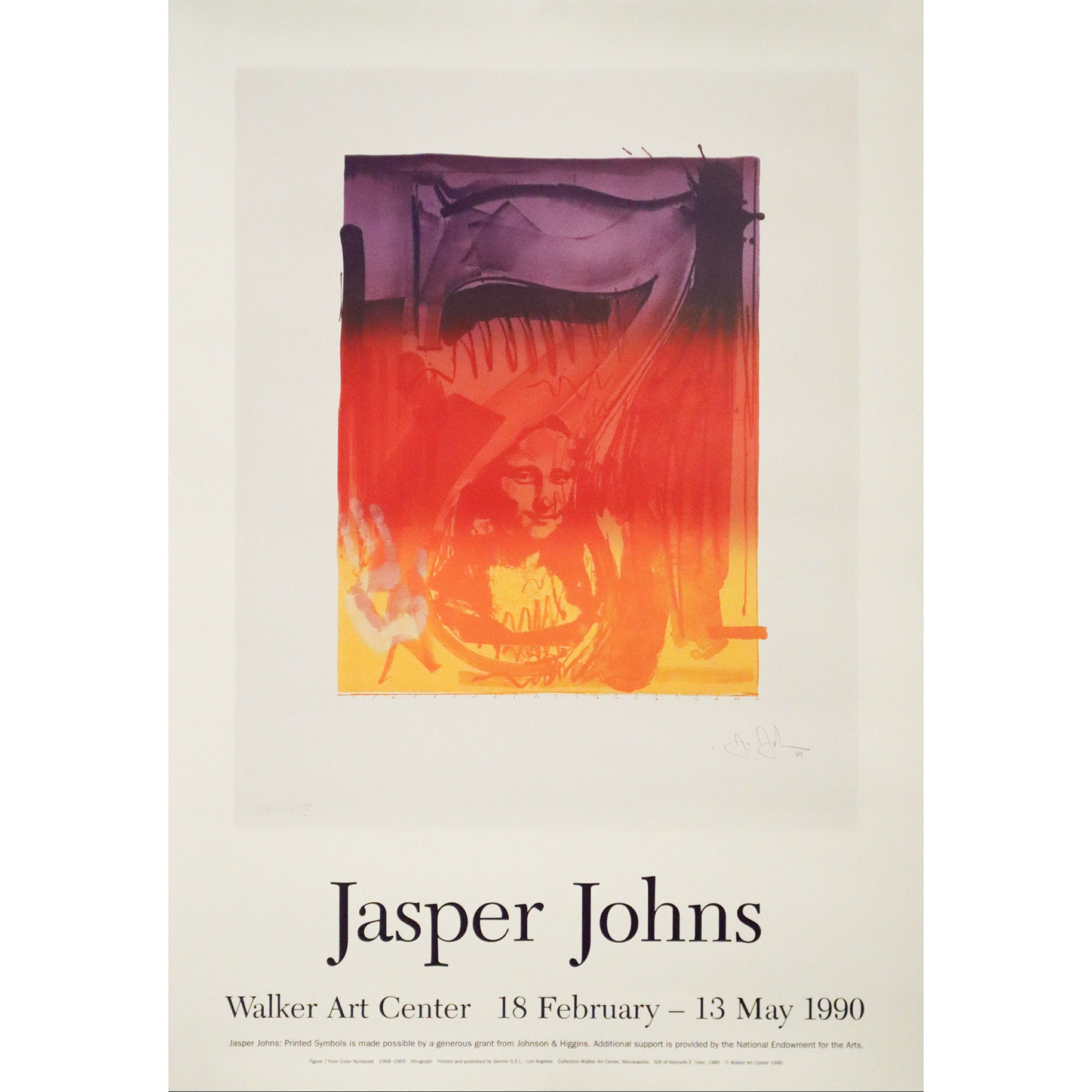 1990 American Exhibition Poster, Jasper Johns at Walker Art Centre in ...