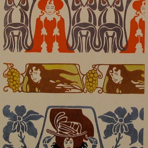 1902 Original German Poster, Das Weib Im Modernen Ornament, Plate 11 ...