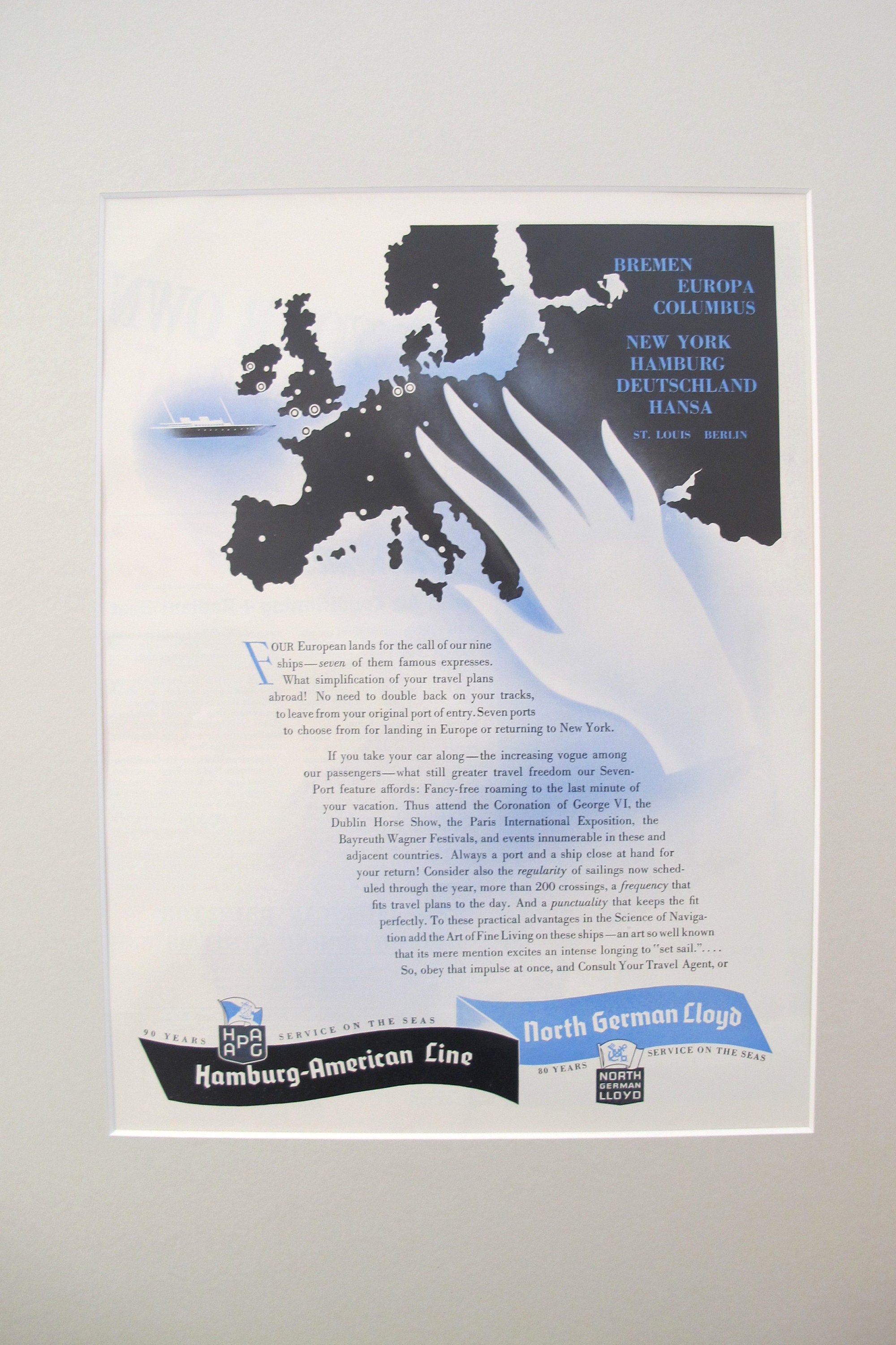 1900's Original Vintage German Poster - North German Lloyd - Hamburg ...