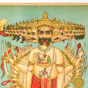 1920 Indian Offset Lithography, "vast Form" - Male God With Multiple ...