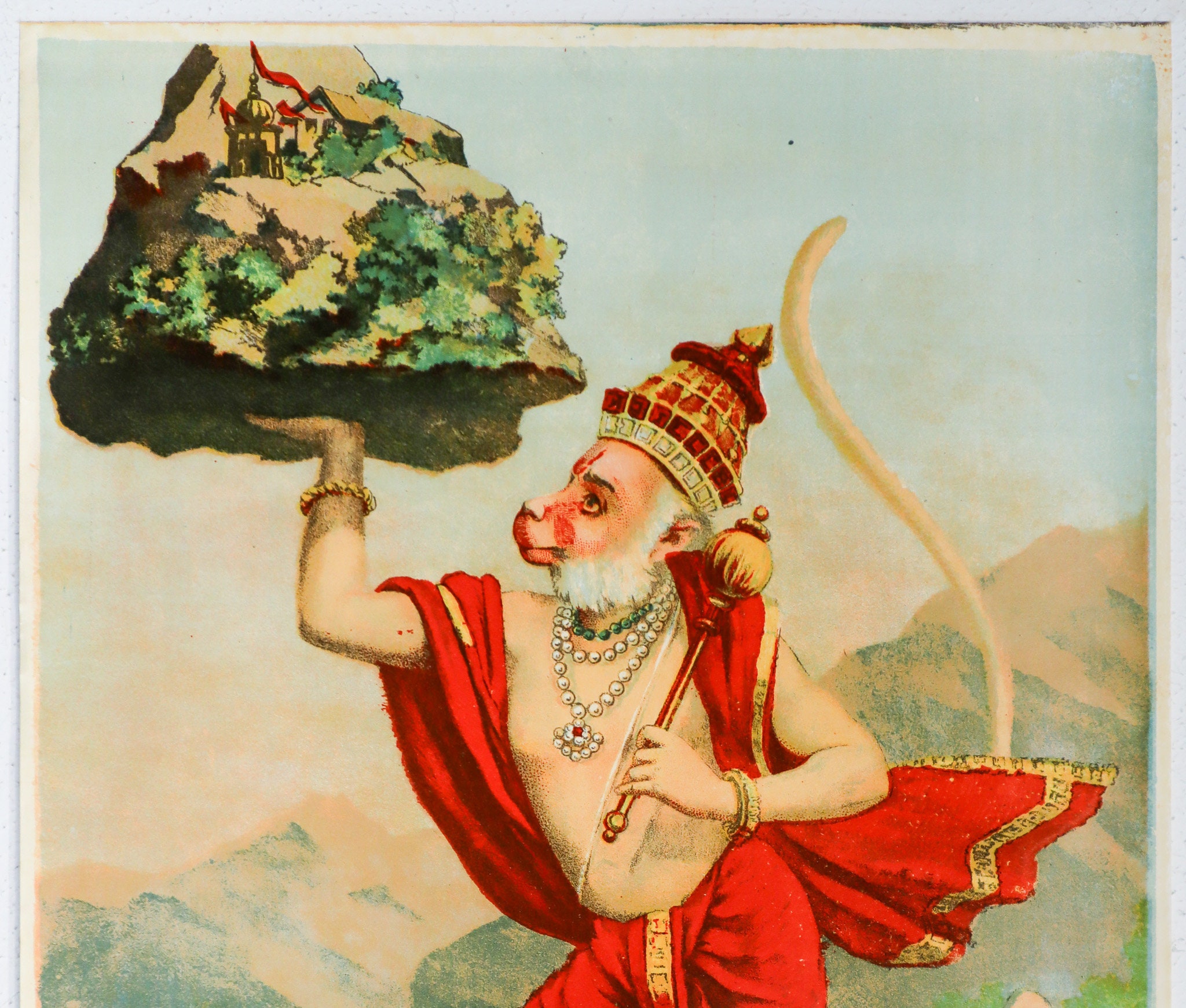 1920 Indian Offset Lithography, "maruti" - Hanuman (the Monkey God ...