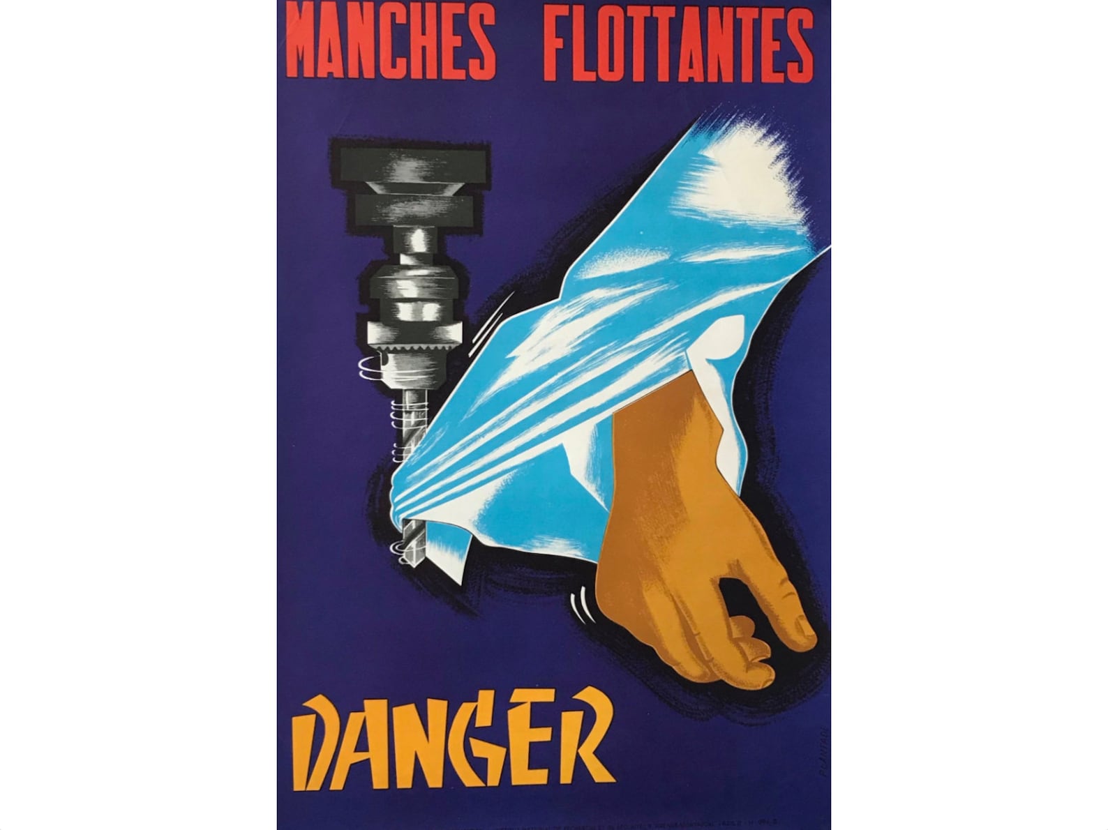 1970 Original French Workplace Safety Poster - Manche Flottantes ...