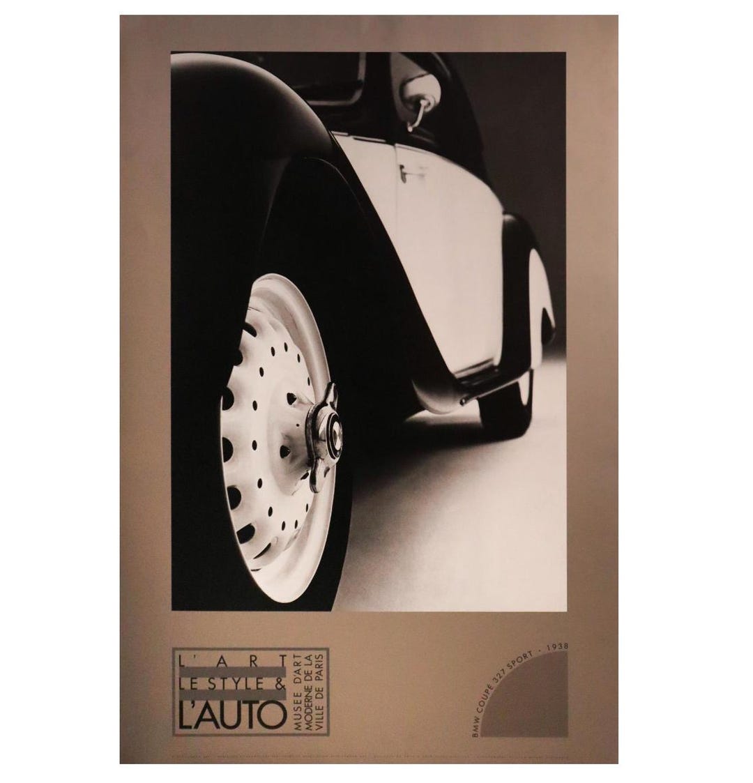 1985 French Car Poster, L'art, Le Style & L'auto (musee D'art Moderne ...