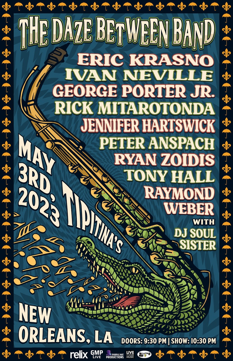Daze Between Band 2023 Nola Jazz Fest Poster - Etsy Ireland
