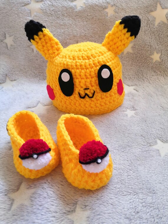 Crochet Pikachu Hat / Pikachu Set / Baby Gift Photo Props / - Etsy
