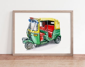 Auto Rickshaw Print - Etsy
