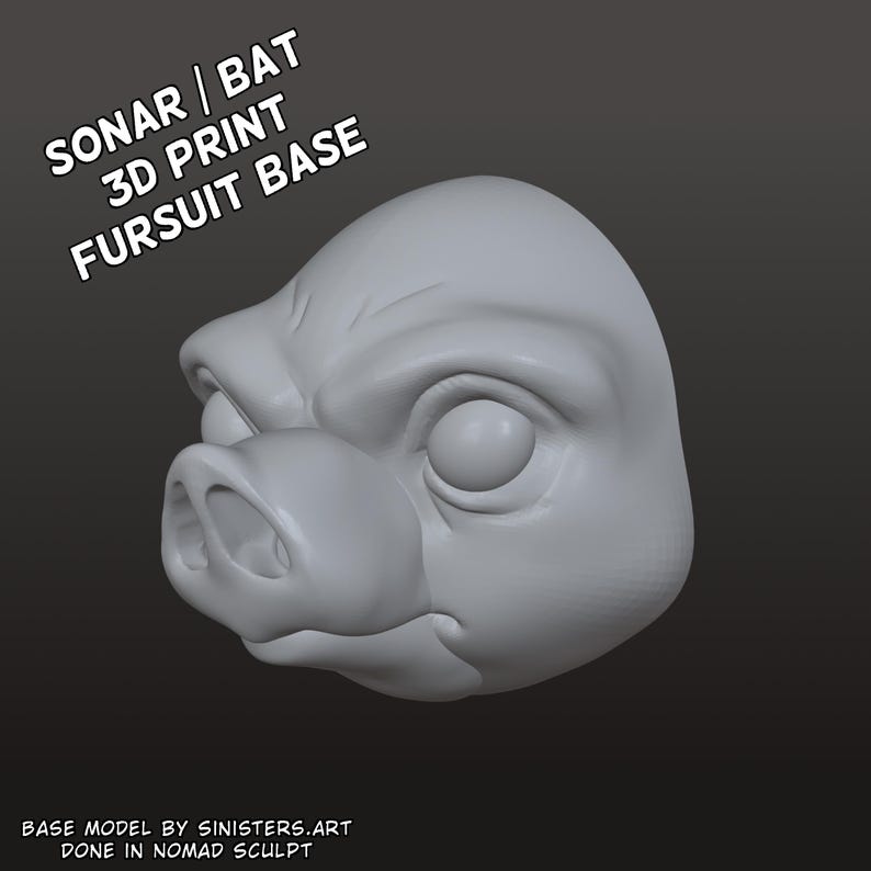 Sonar Bat Fursuit Head Base Digital 3D File Dispatch Game - Etsy