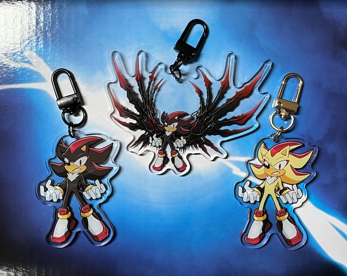 Cute Shadow the Hedgehog 3" Keychain, Cute Accessory for Gamers, Sonic ...