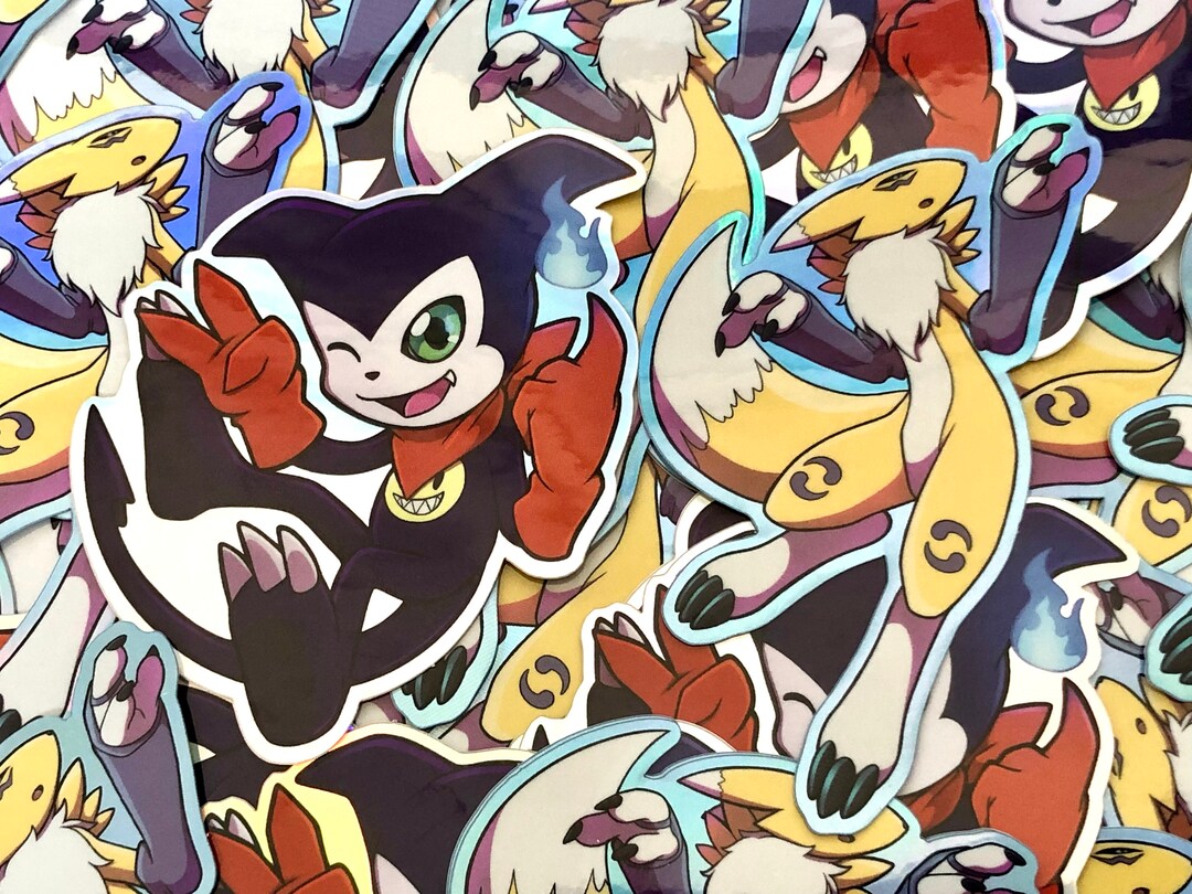 Renamon & Impmon Digimon 2021 Holo Vinyl Sticker - Etsy