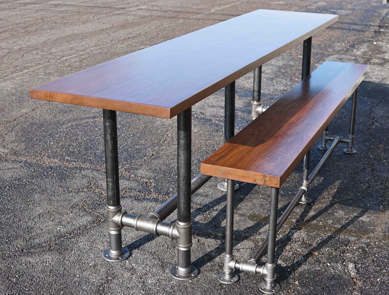 Walnut Bar Table, Slab Table, Counter Dining Set, Rustic Wood Table - Etsy