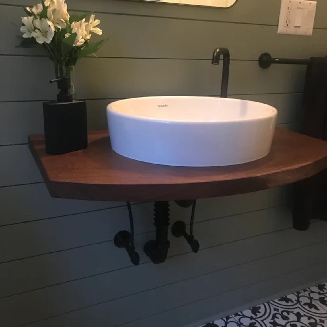 Live Edge Vanity for Basin Sink or Wall Mounted Floating - Etsy