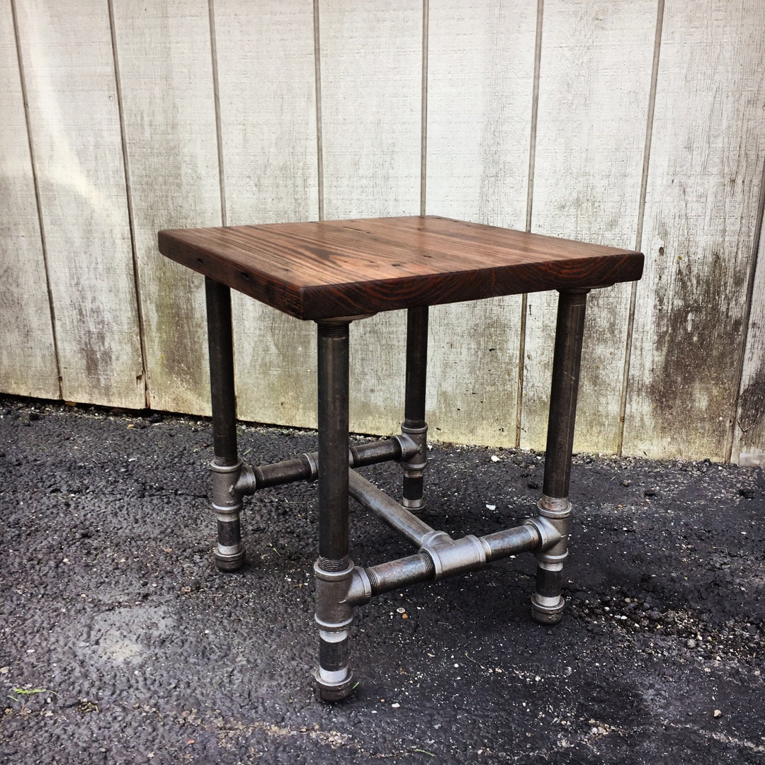 The Perfect Side Table Reclaimed Wood Side Table Rustic Black Pipe ...