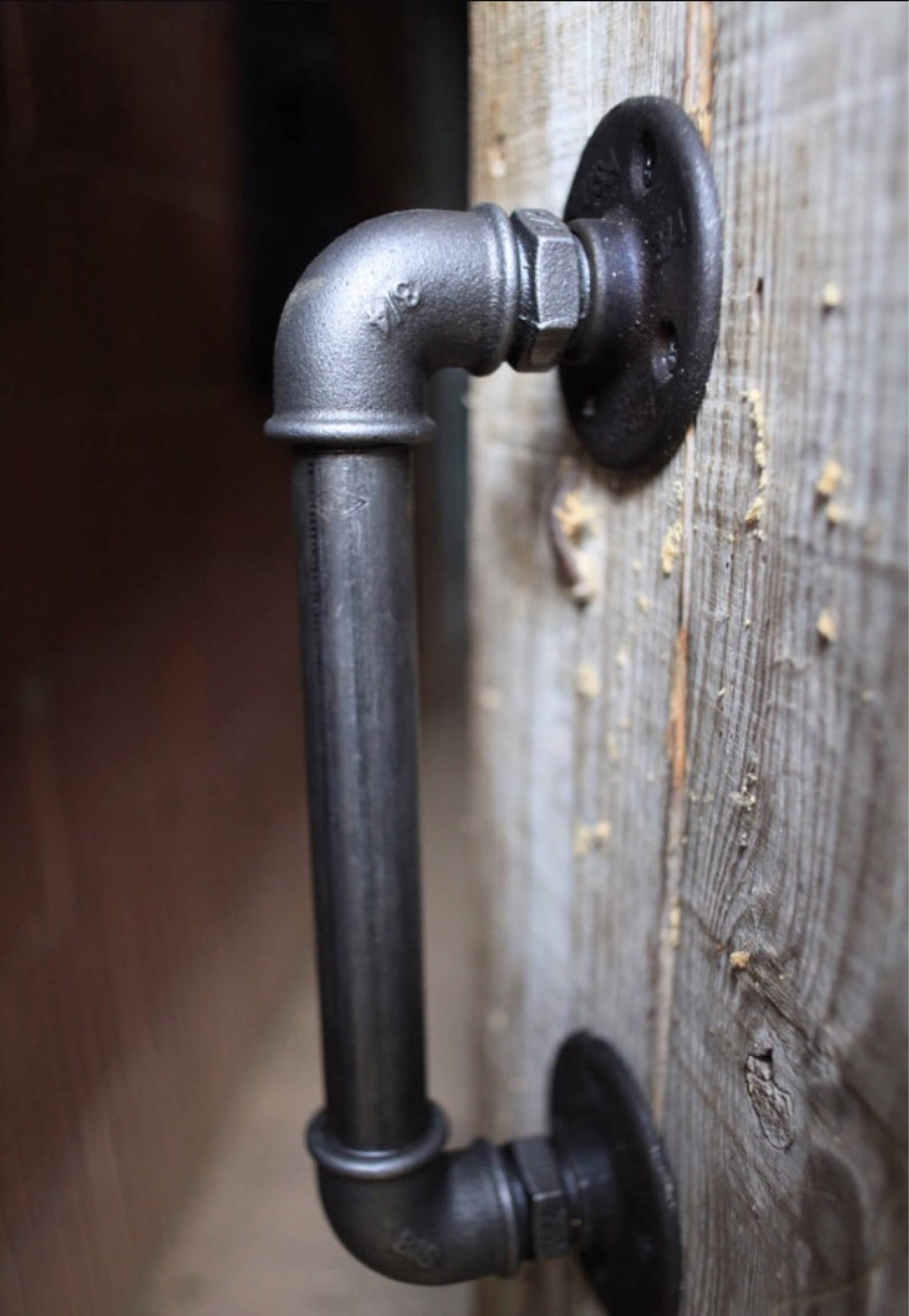 Black Iron Pipe Door Handle Sliding Door Pull Industrial - Etsy