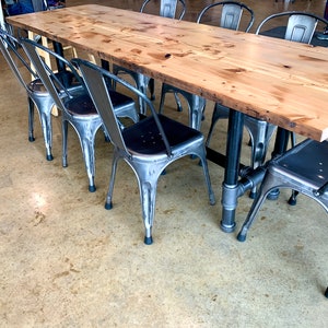 Reclaimed Wood Kitchen Island Table, High Top Communal Table, Rustic ...
