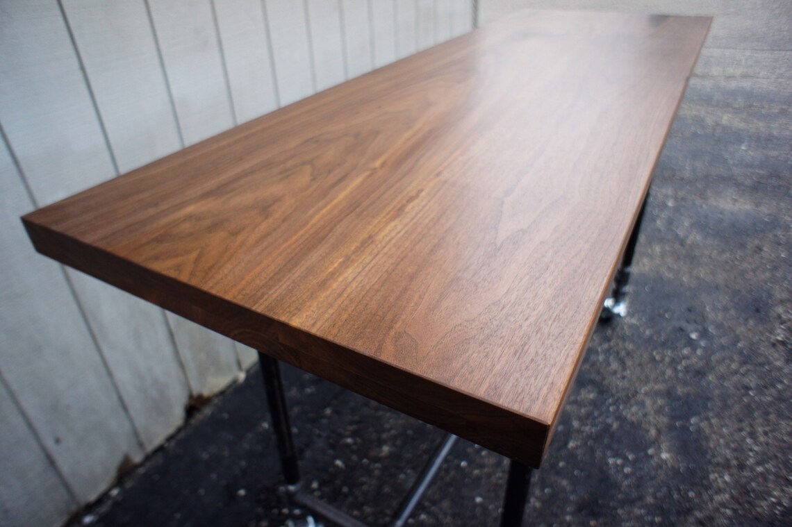 Reclaimed Wood Butcher Block Kitchen Island Cart on Wheels Walnut Bar ...