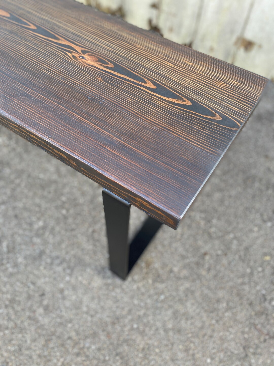 Rustic Wood Bench, U Leg Bench, Square Leg Bench, Mid Century Entry ...